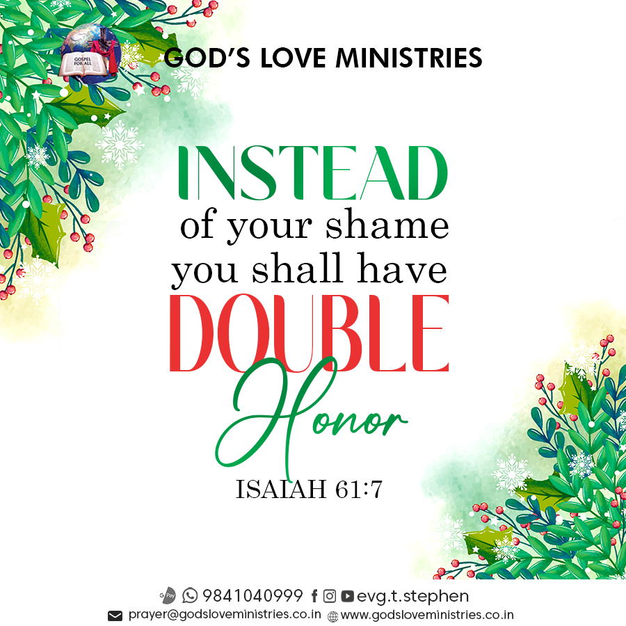 Isaiah 61 7 God s Love Ministries Today s Promise Isaiah 61 7 God s Love Ministries Today s Promise