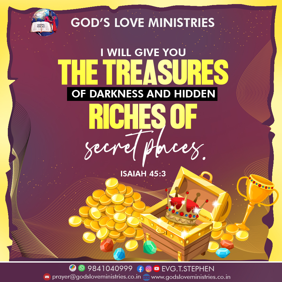 Isaiah 45 3 God s Love Ministries Today s Promise Isaiah 45 3 God s Love Ministries Today s Promise